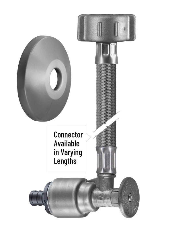 FlowTite® 4ALL® One-Piece Toilet Crimp Supply Stop Valve 1/2” Nom. x 7/ ...